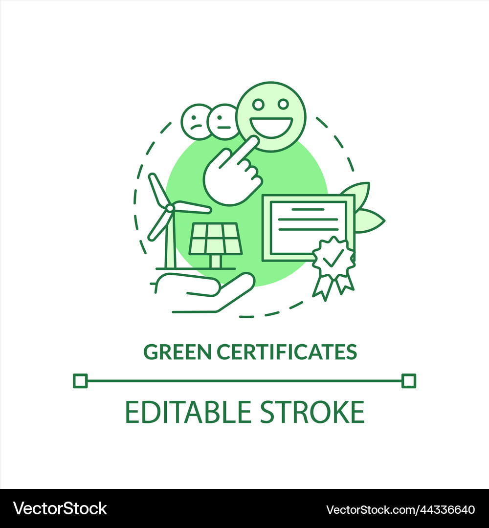 Green certificates opportunity concept icon Vector Image