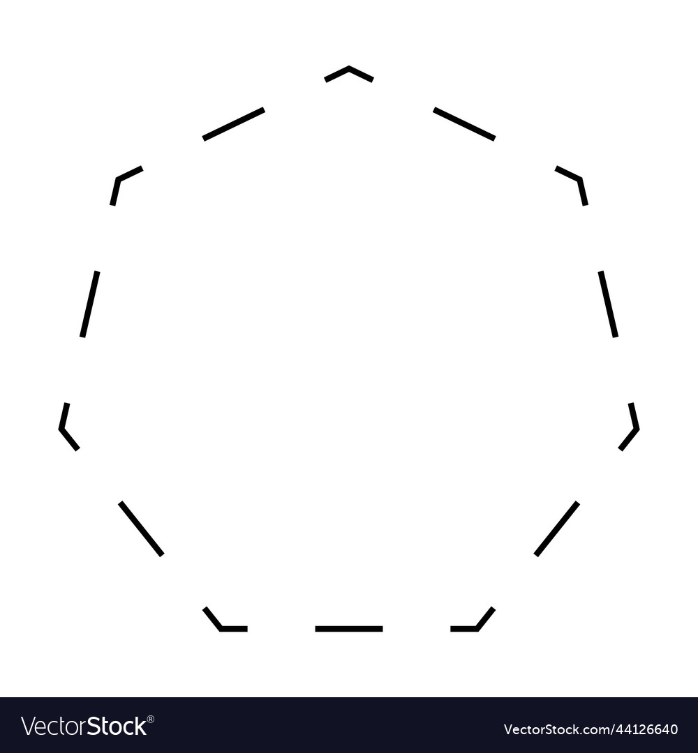 Heptagon Shape Dashed Symbol Icon For Creative Vector Image