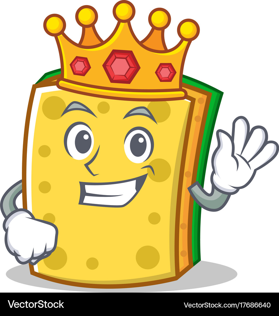 King sponge cartoon character funny Royalty Free Vector
