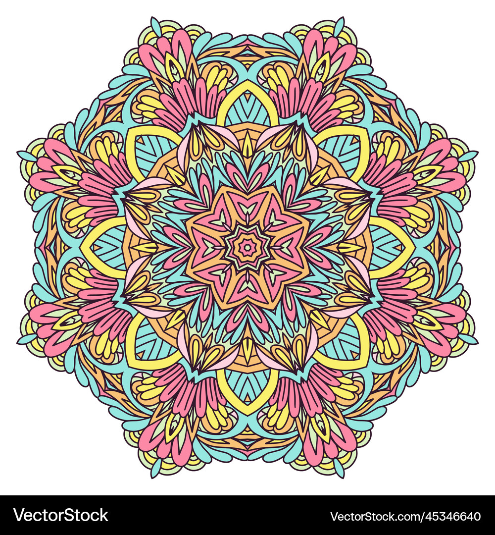 Medallion ethnic boho design mandala art Vector Image