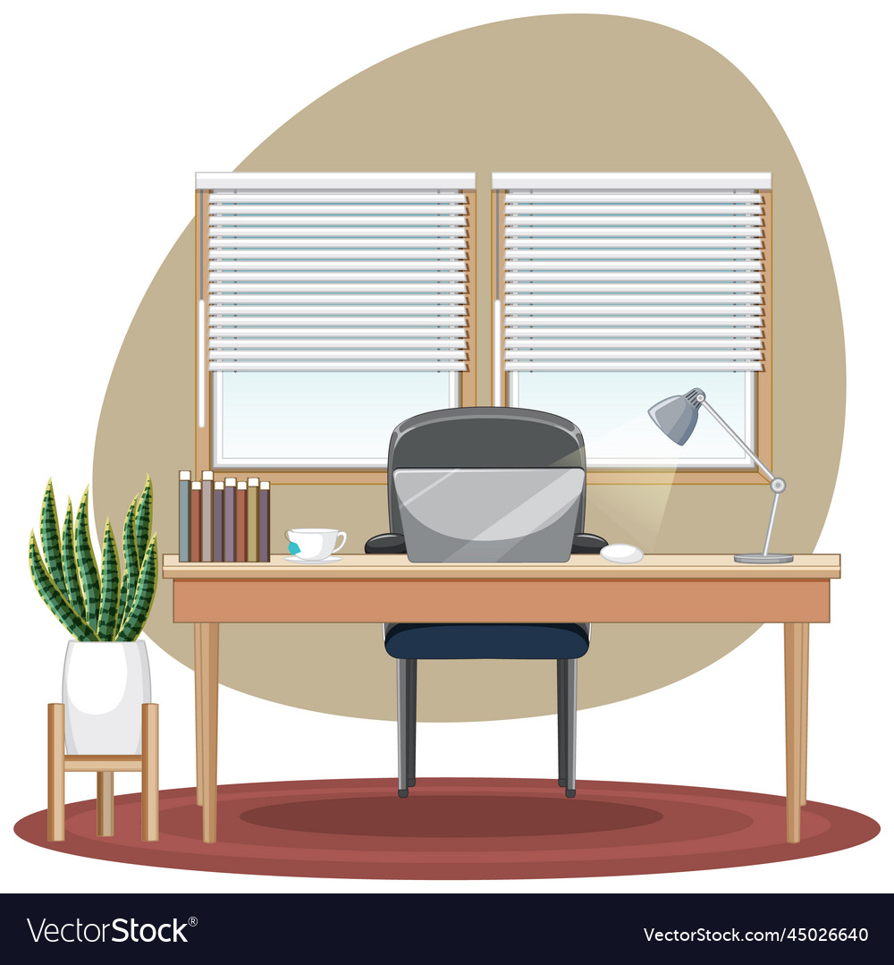 Office desk workplace design Royalty Free Vector Image