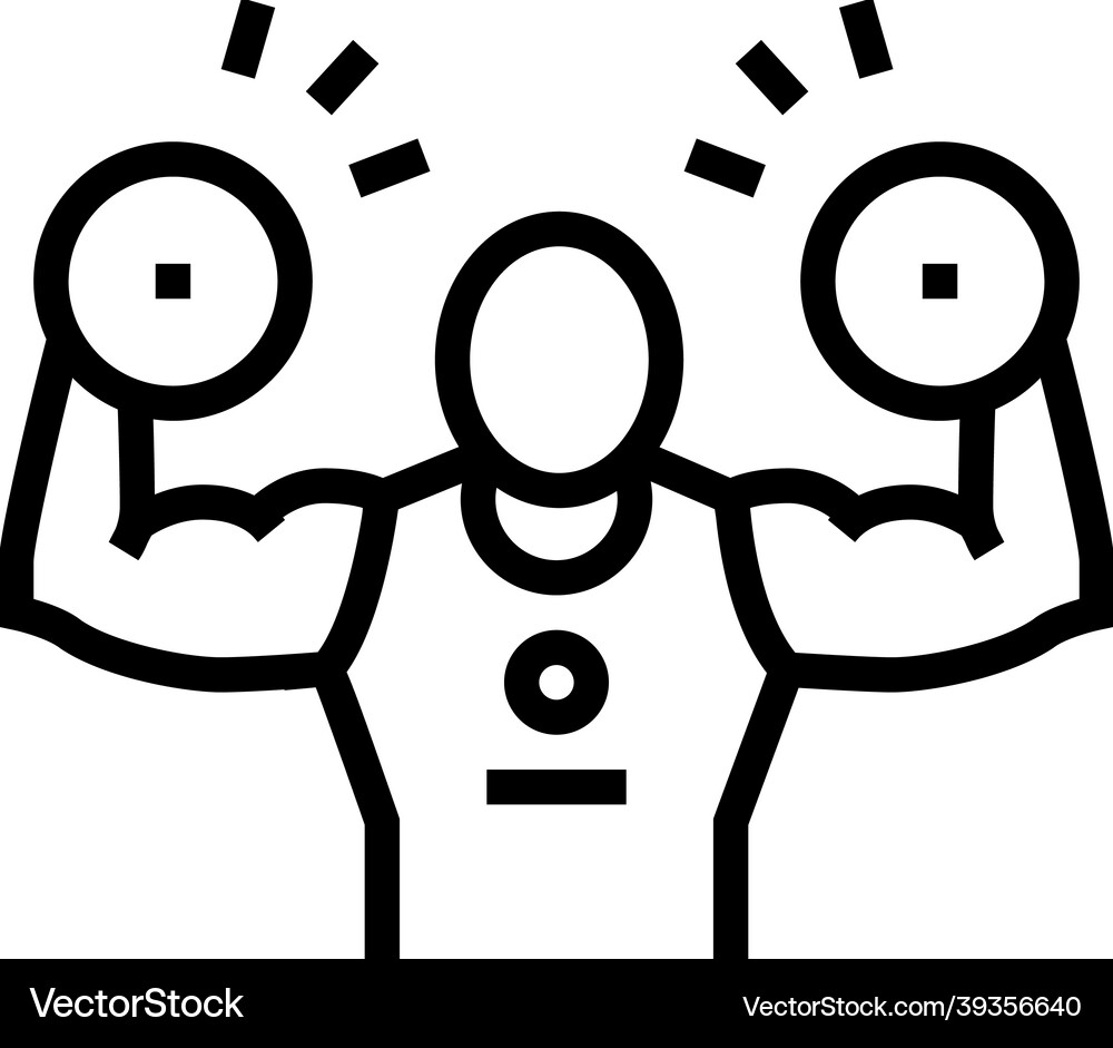 Powerlifting sport line icon Royalty Free Vector Image