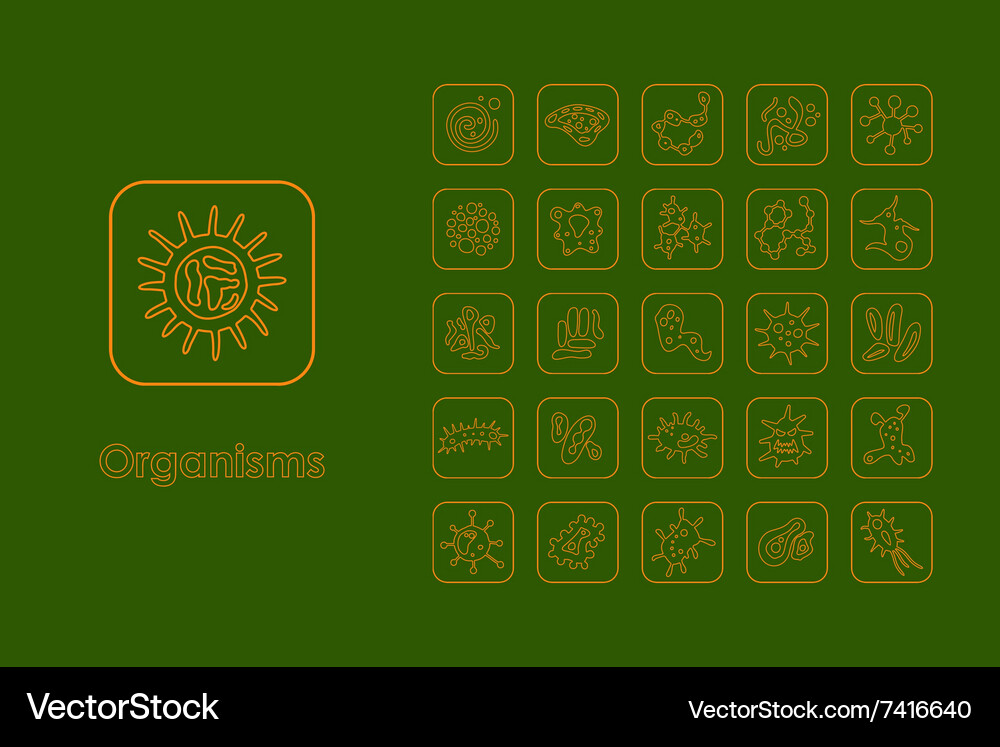 Set of organisms simple icons Royalty Free Vector Image