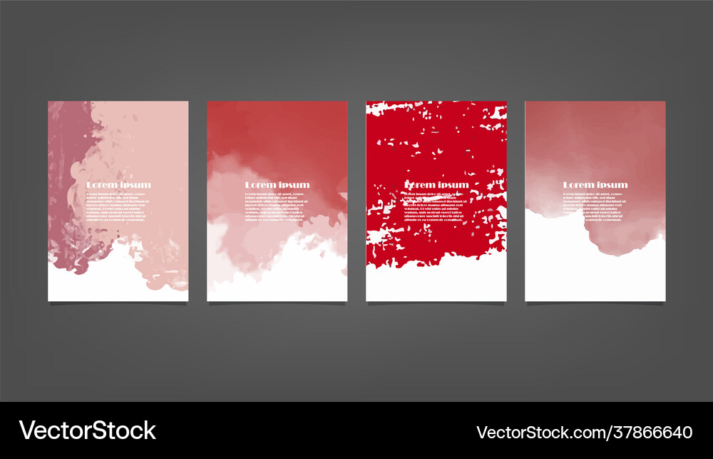 Set red watercolor backgrounds for poster Vector Image