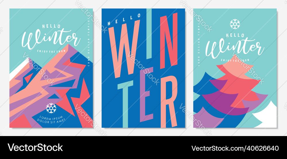 Winter season cards design Royalty Free Vector Image
