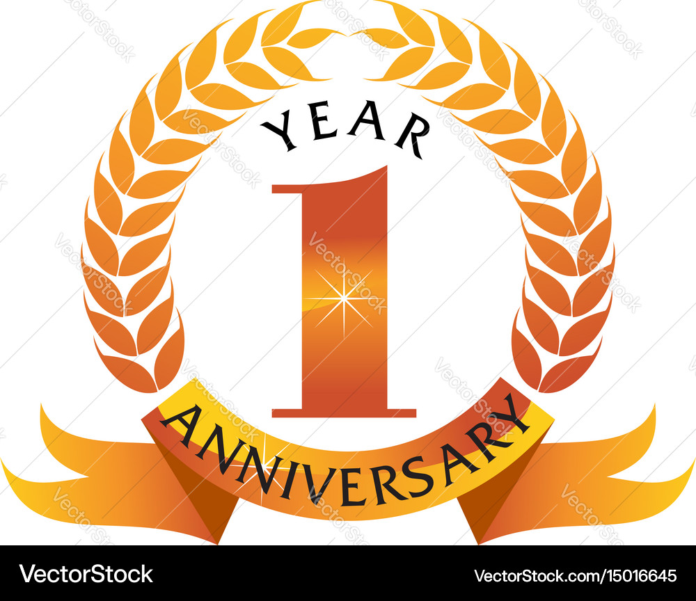 1 years ribbon anniversary Royalty Free Vector Image