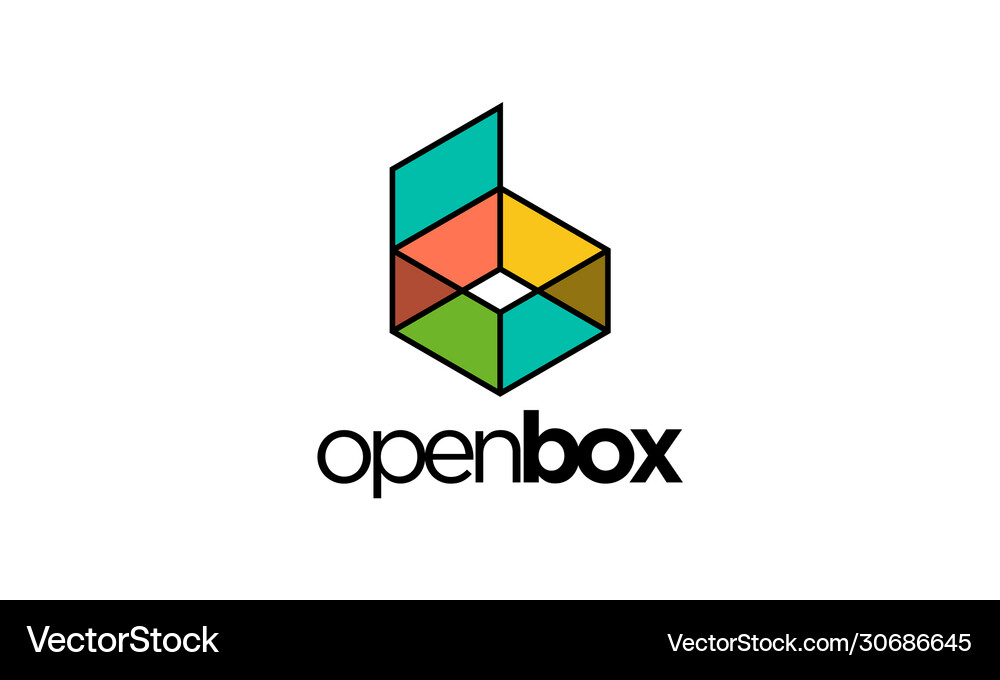 Abstract and colorful box for logo design Vector Image
