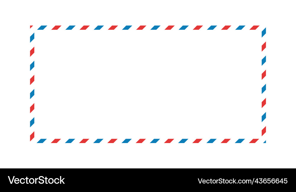 Air mail letter frame airmail border with red Vector Image