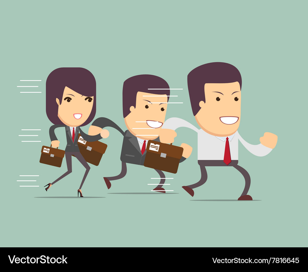 Business people run a race Royalty Free Vector Image