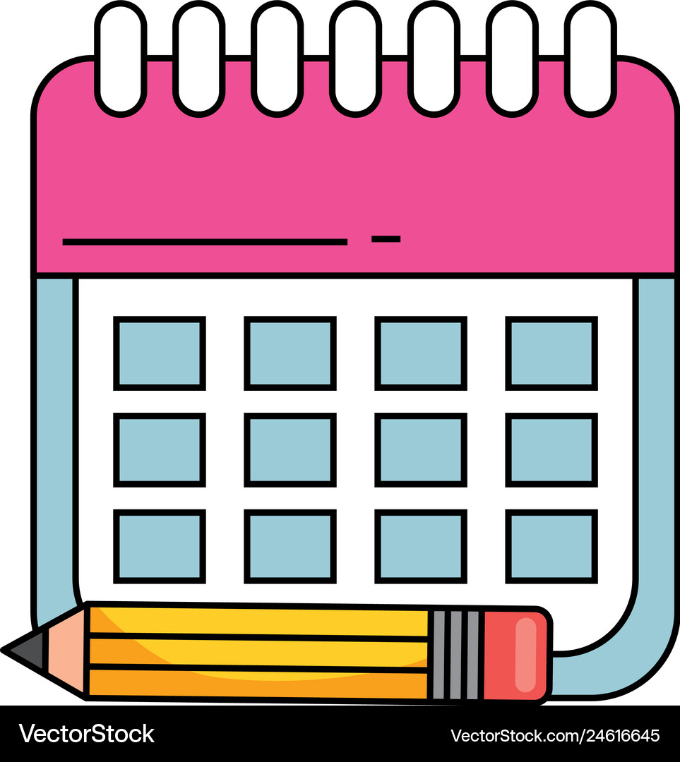 Calendar reminder with pencil isolated icon Vector Image