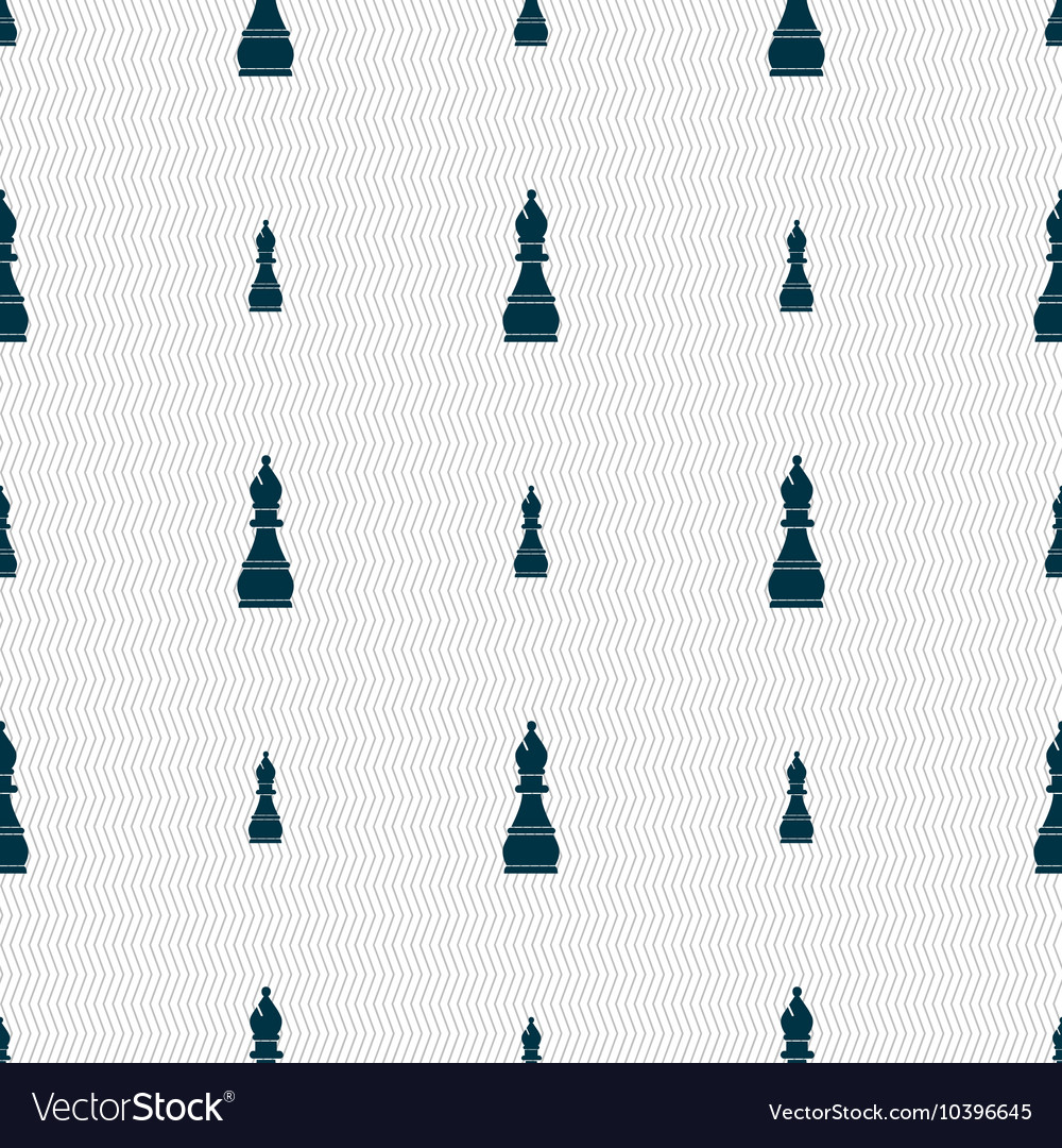 Chess bishop sign seamless pattern with geometric Vector Image