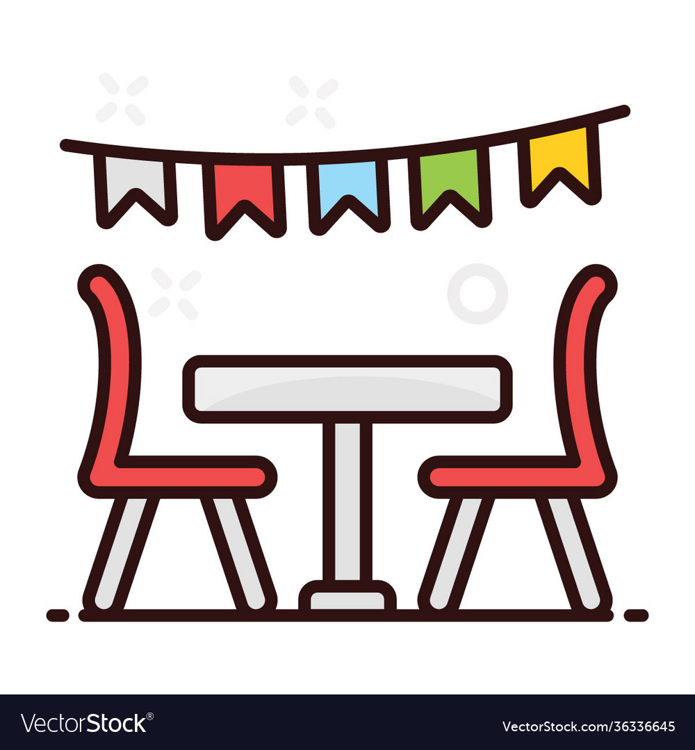Dining table Royalty Free Vector Image - VectorStock