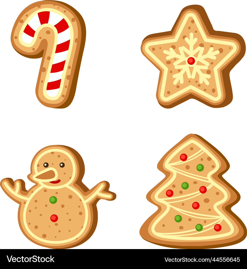 Ginger cookie christmas set Royalty Free Vector Image