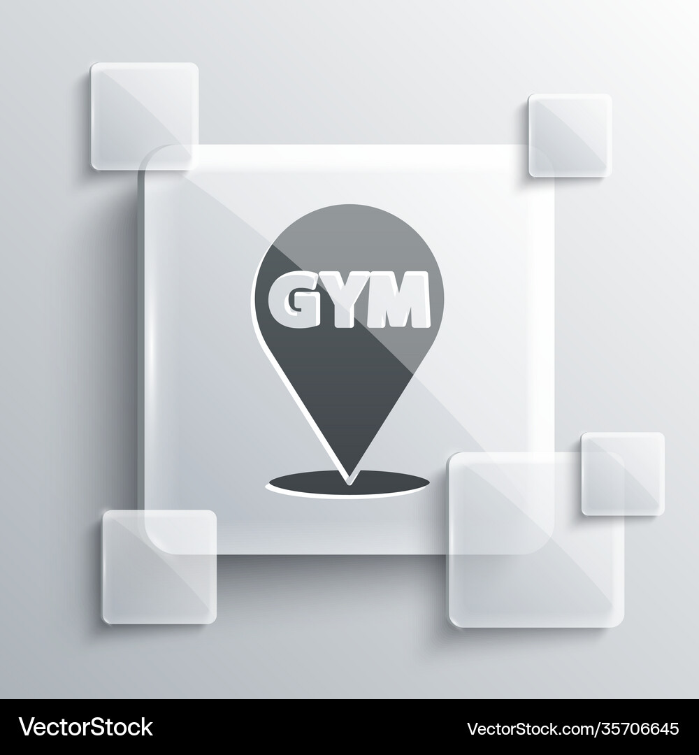 Grey location gym icon isolated on background Vector Image