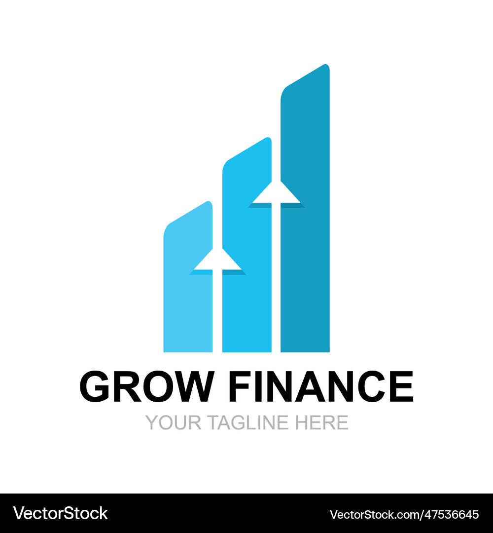 Grow finance graphic logo Royalty Free Vector Image