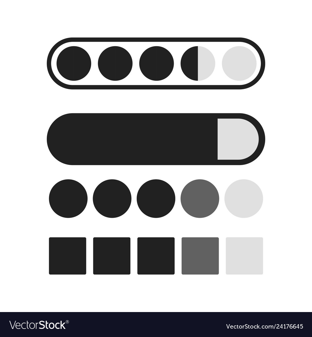Loading process icons set download and upload Vector Image