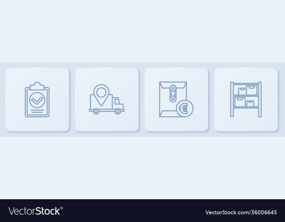 Set line verification delivery list clipboard Vector Image