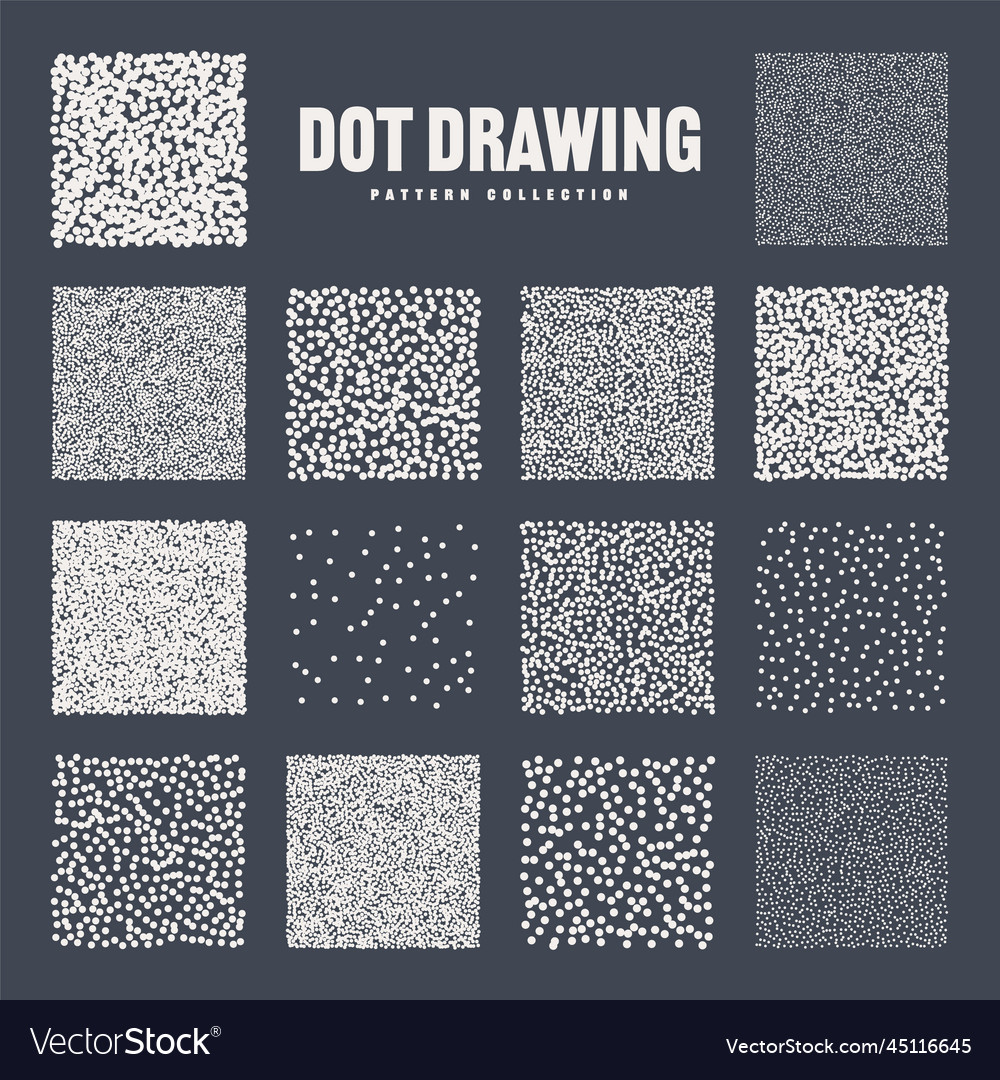 Square shaped dotted objects stipple elements Vector Image