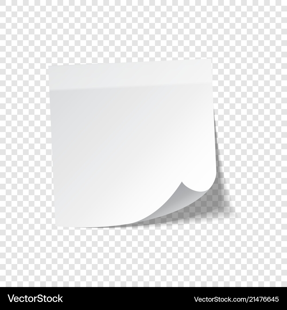 Sticky paper note with tape and shadow isolated Vector Image