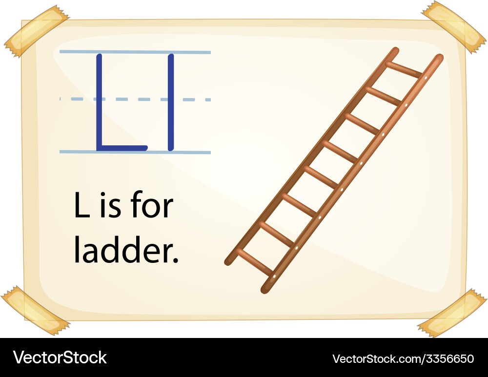 A letter l for ladder Royalty Free Vector Image