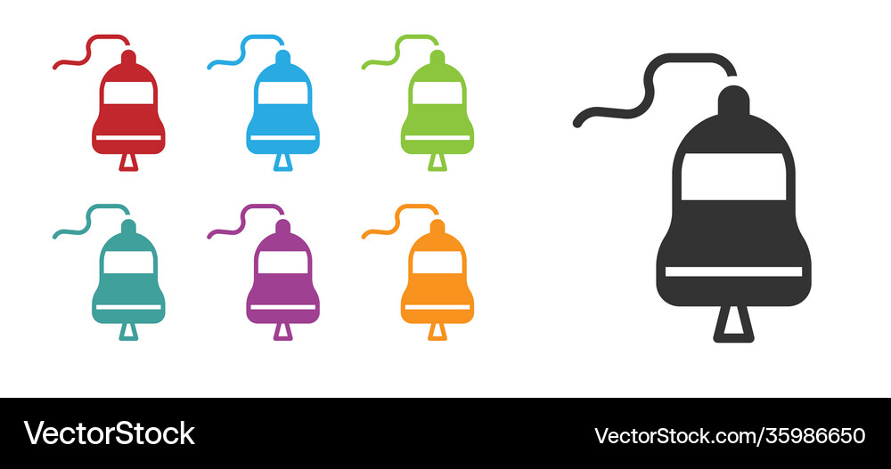 Black ship bell icon isolated on white background Vector Image