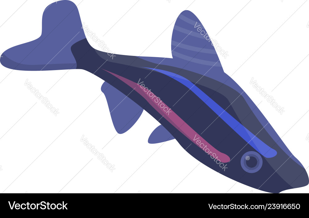 Blue aquarium fish icon isometric style Royalty Free Vector