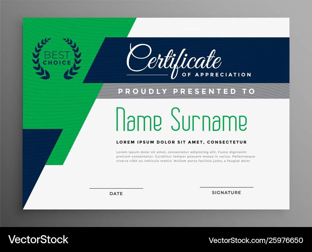 Certificate template with modern geometric shapes Vector Image