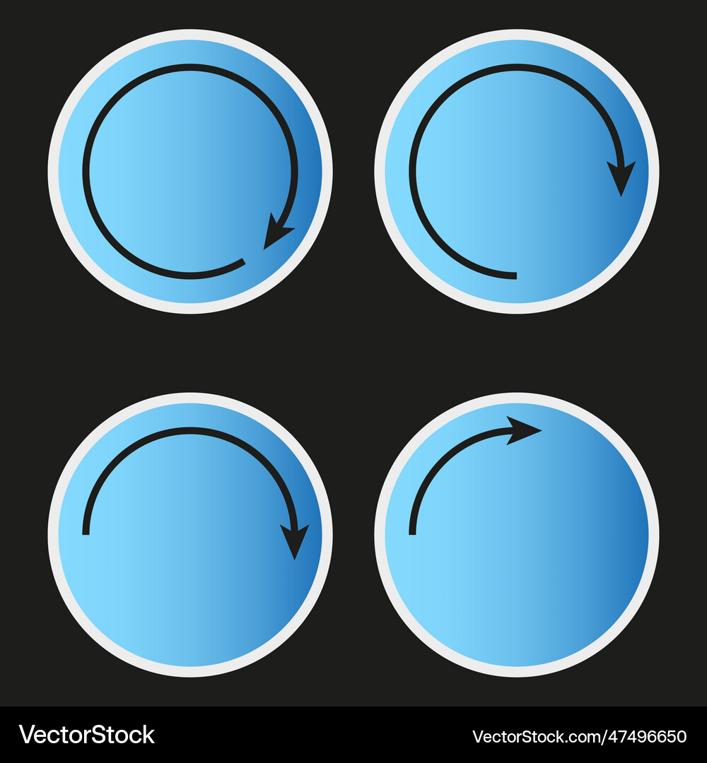 Circular arrows and full circles blue arrow Vector Image