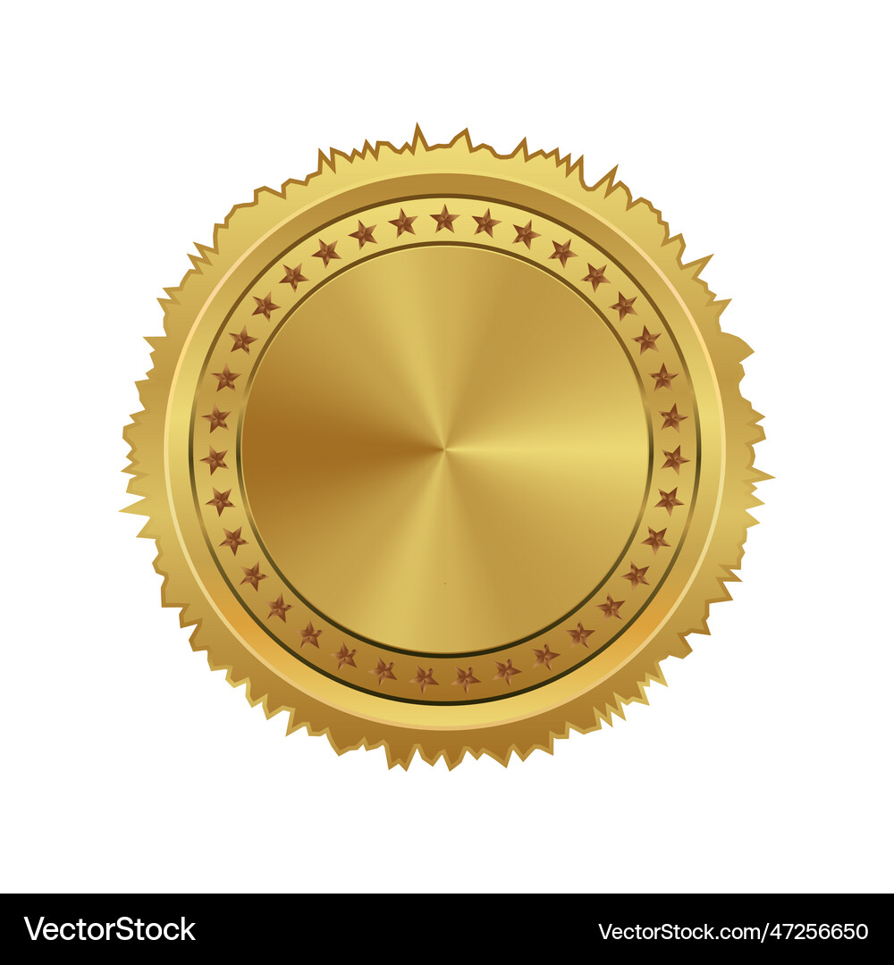 Golden blank label isolated on white Royalty Free Vector