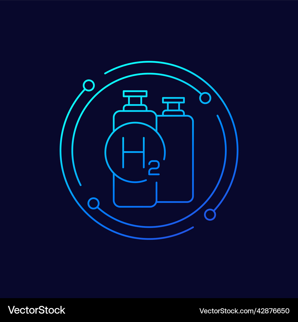 Hydrogen tanks icon h2 storage line art Royalty Free Vector