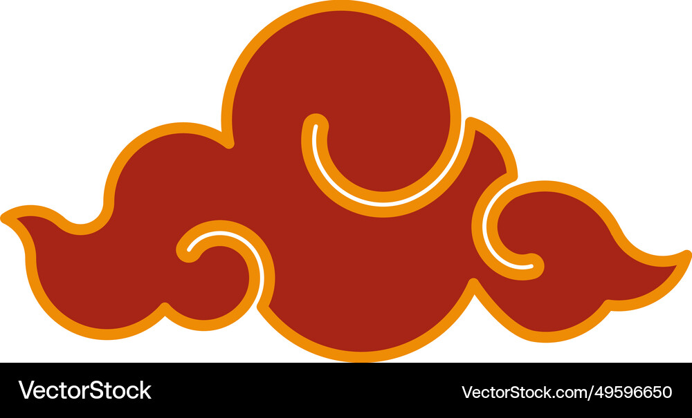 Isolated red cloud chinese decoration flat design Vector Image