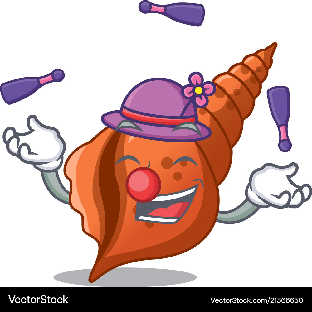 Juggling long shell mascot cartoon Royalty Free Vector Image