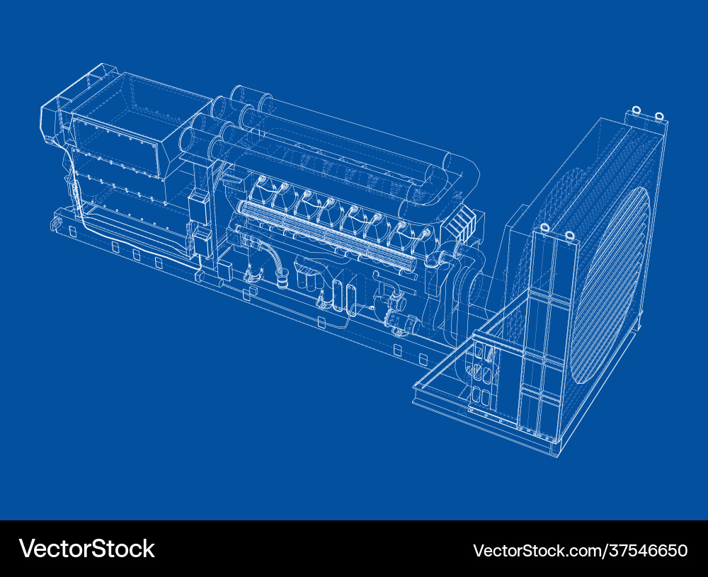 Large industrial diesel generator Royalty Free Vector Image