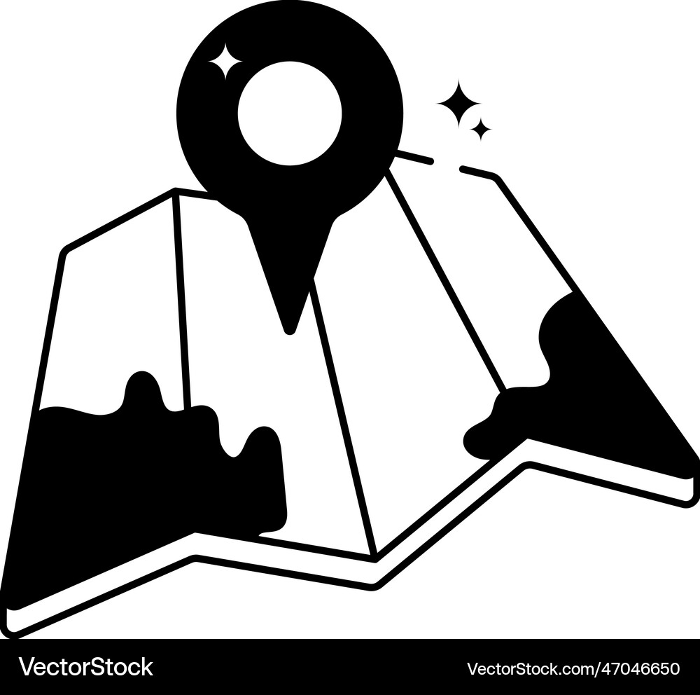 Location map doodle outline icon eps 10 fi Vector Image
