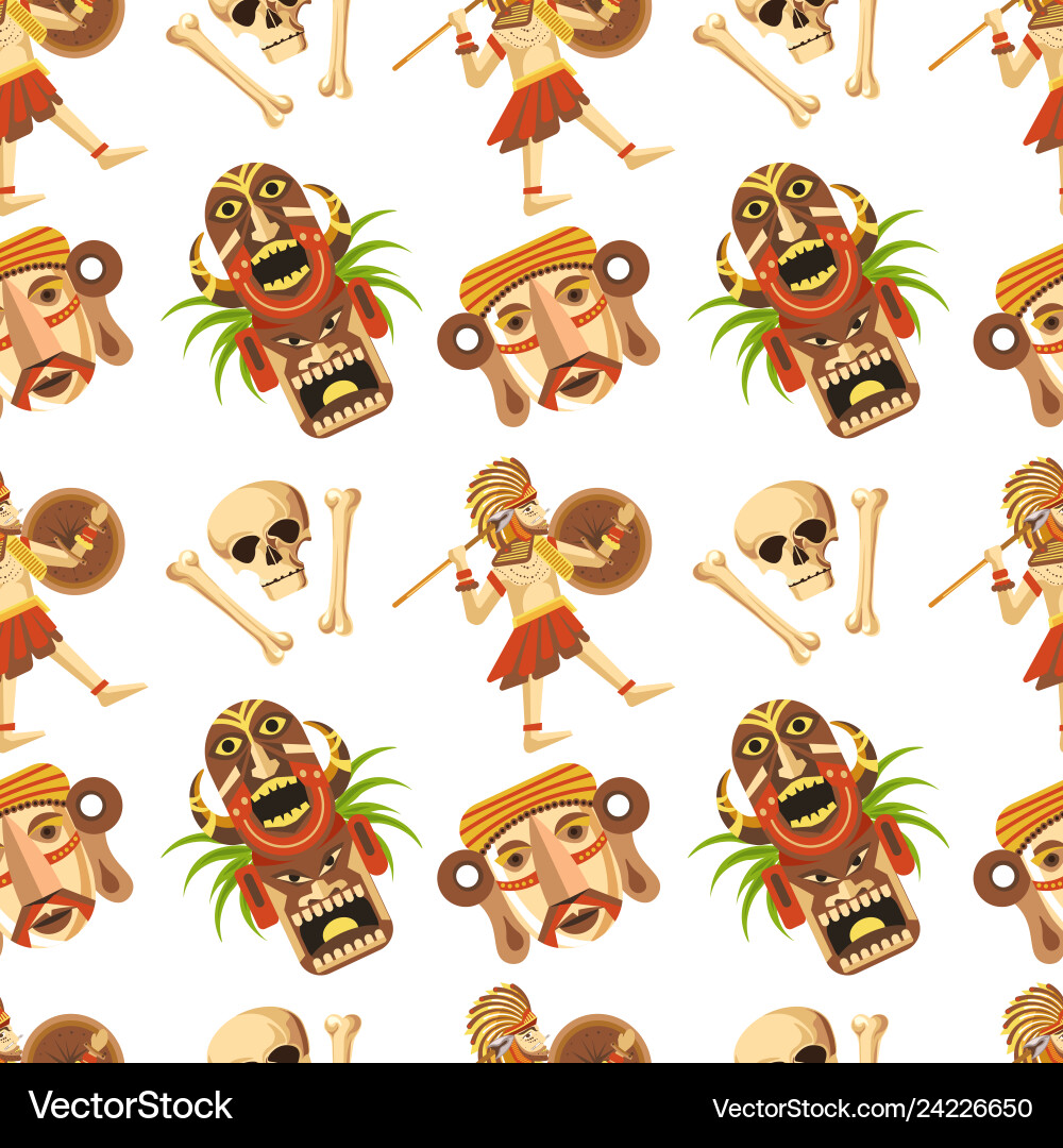 Maya traditional attributes and ancient priceless Vector Image