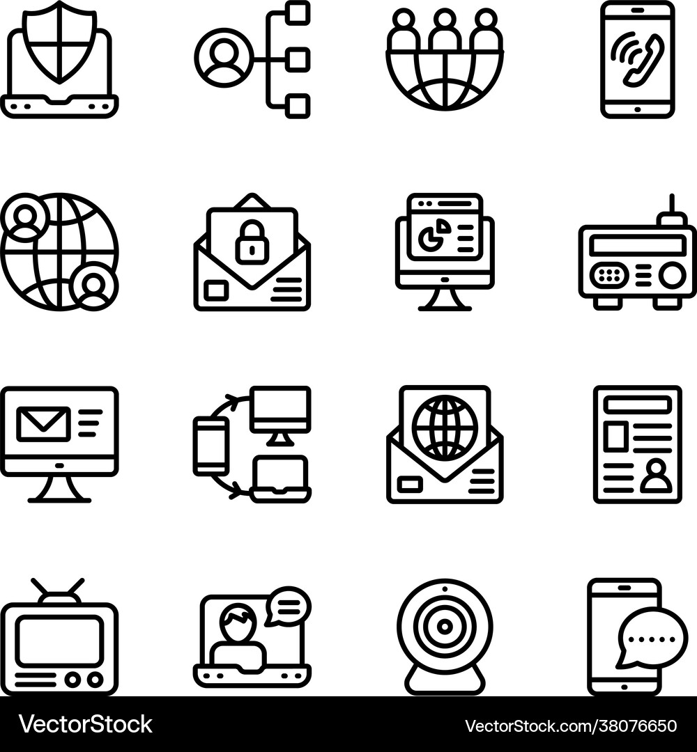 Pack online conversation and protection line i Vector Image