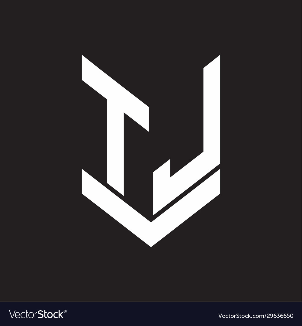Tj logo monogram with emblem shield style design Vector Image