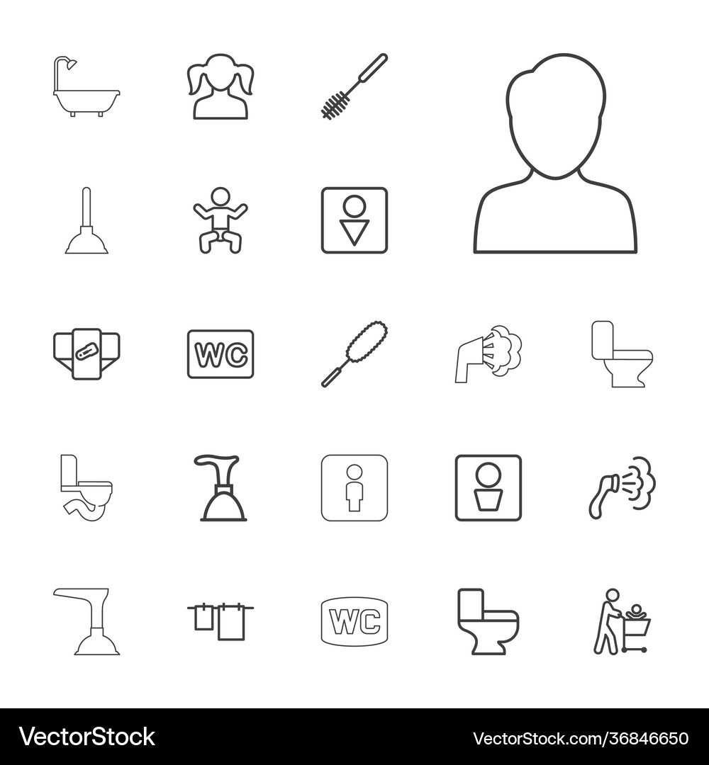 Toilet icons Royalty Free Vector Image - VectorStock