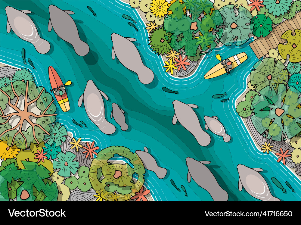Top view landscape design element with animal Vector Image