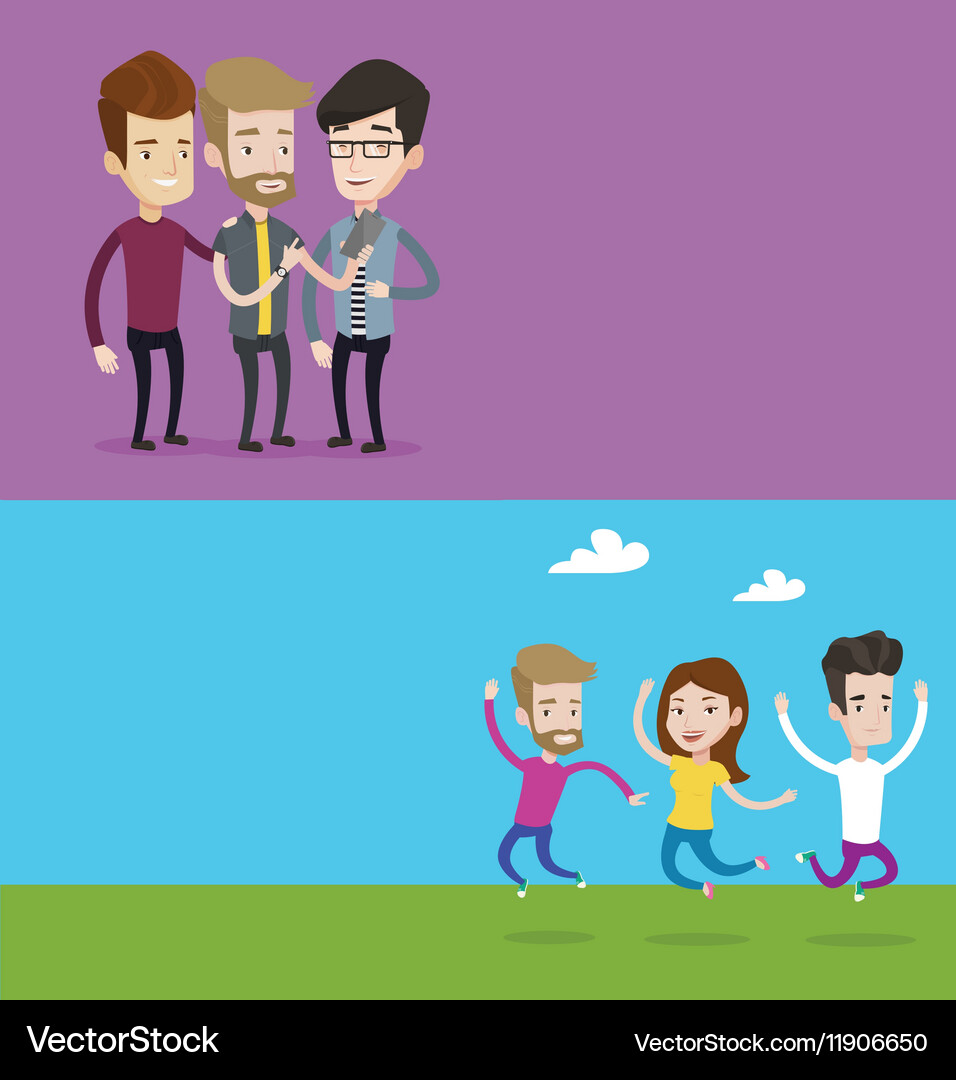 Two lifestyle banners with space for text Vector Image