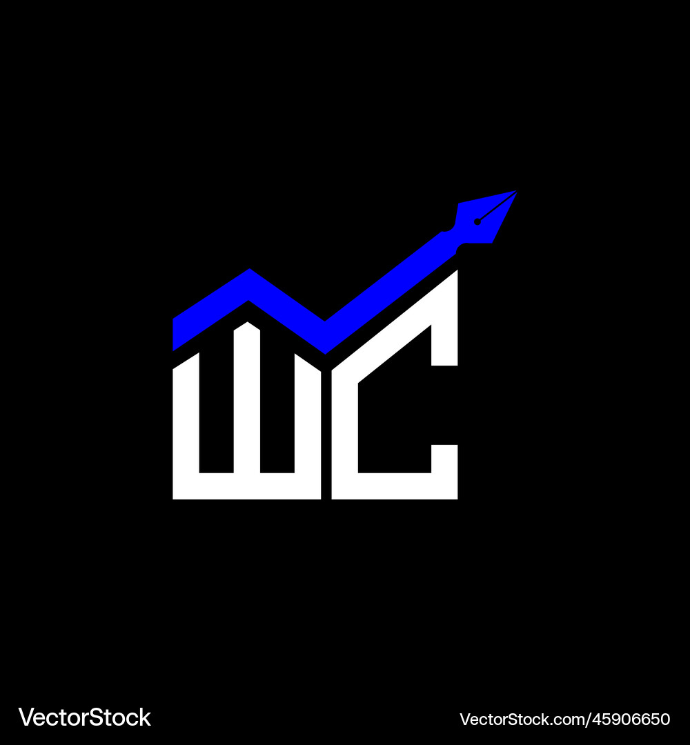 Wc letter logo creative design with graphic wc Vector Image