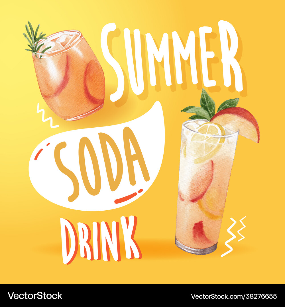 Advertise template with soda drink design Vector Image