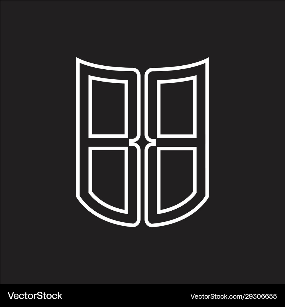 Bb logo monogram with ribbon style outline design Vector Image