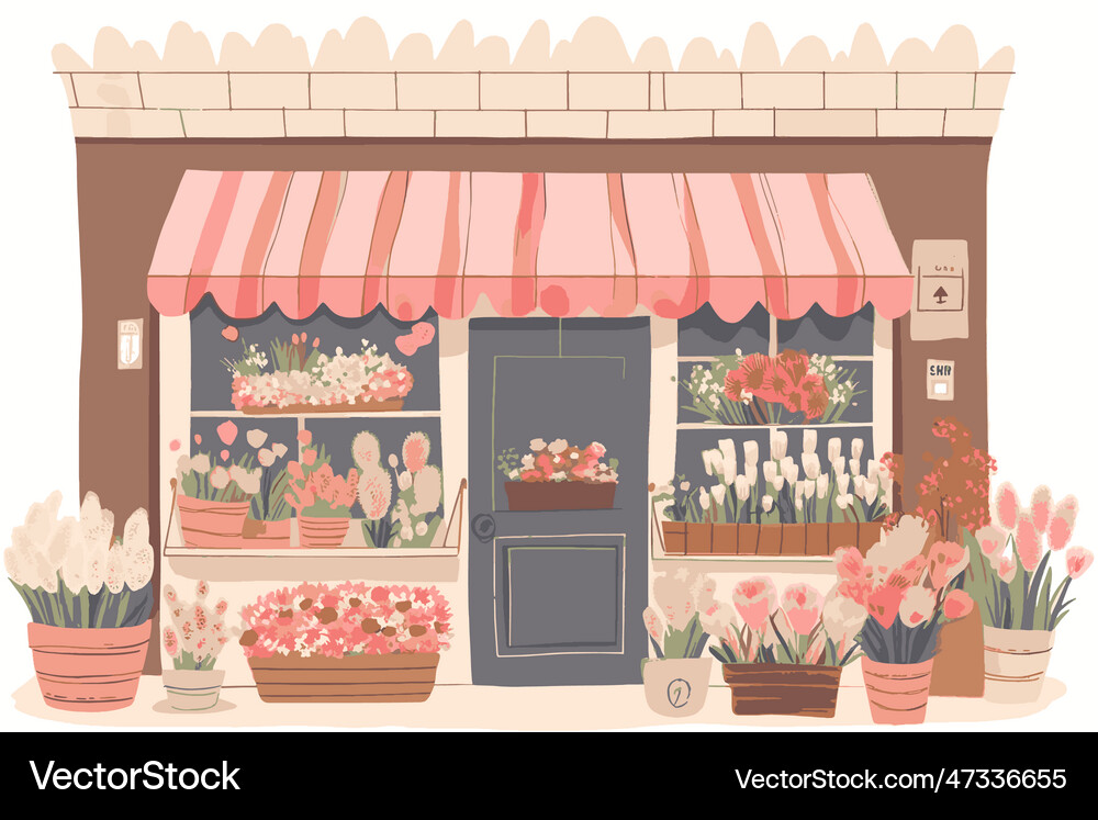 Beautiful flower shop Royalty Free Vector Image
