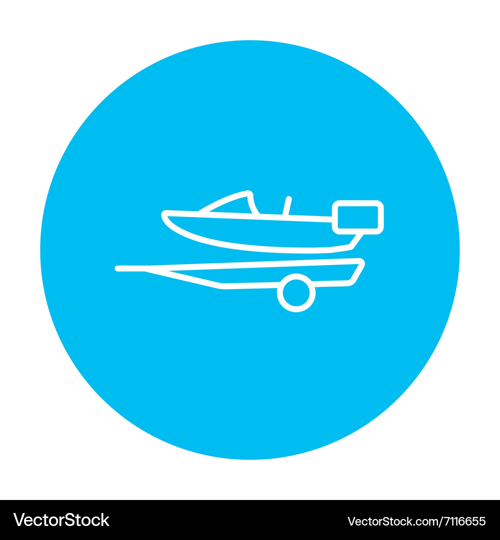 Boat on trailer for transportation line icon Vector Image