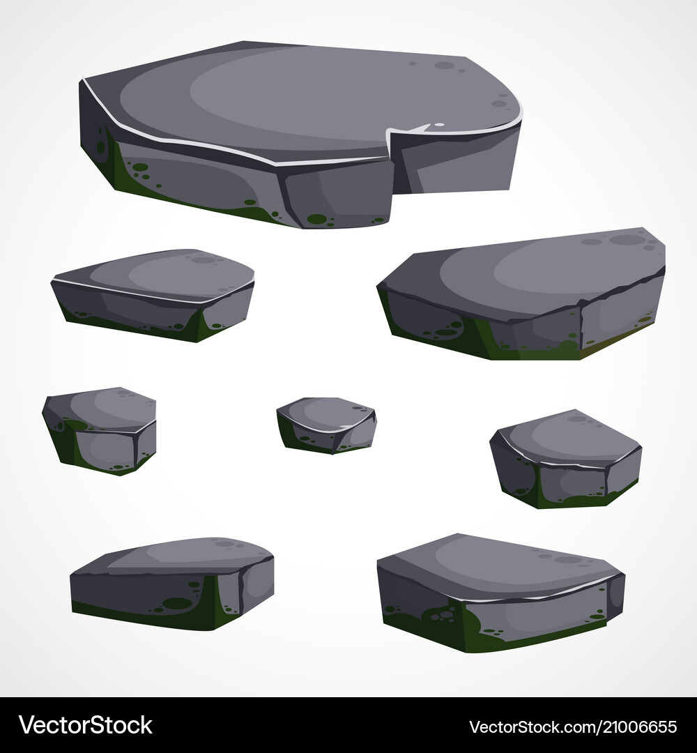 Cartoon Stone Set - Rocks and Pebbles Royalty Free Vector