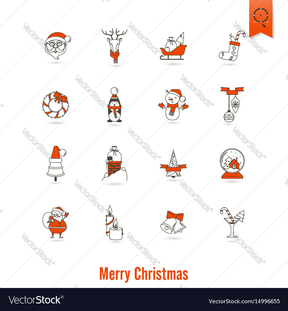 Christmas and winter icons collection Royalty Free Vector