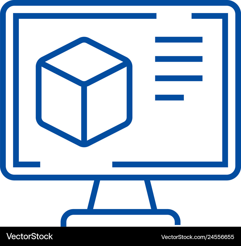 Computer design line icon concept design Vector Image