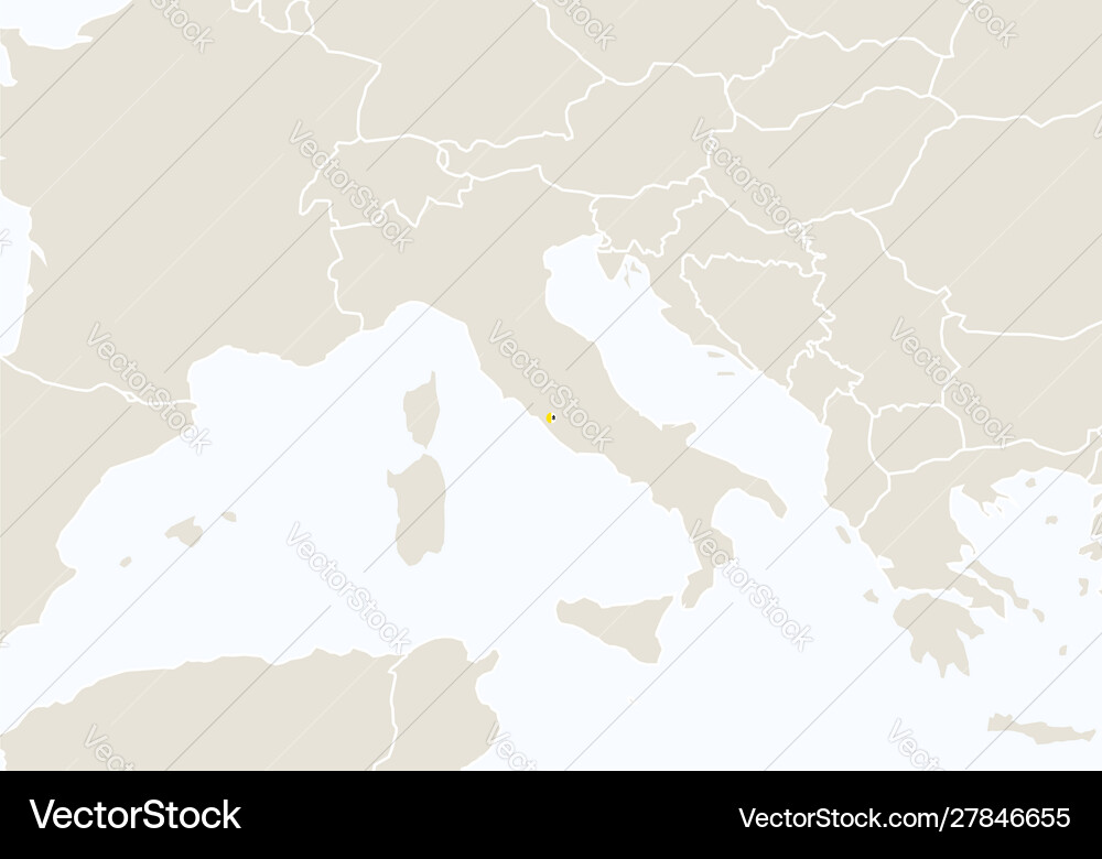 Europe with highlighted vatican city map Vector Image