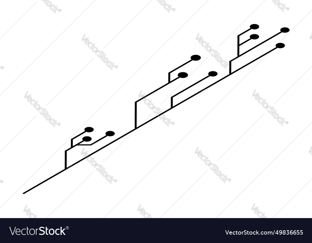 Isometric printed circuit board pcb tracks Vector Image Isometric printed circuit board pcb tracks Vector Image